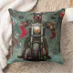 Doberman Dog Riding Motorcycle Christmas Throw Pillow | Zazzle
