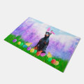 Doberman Dog with Easter Eggs Bunny Chicks Doormat | Zazzle