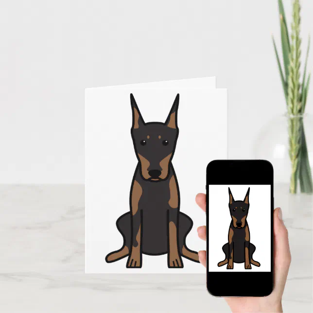 Doberman Pinscher Dog Cartoon Card | Zazzle