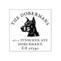Doberman Pinscher Dog Family Name Return Address Rubber Stamp | Zazzle