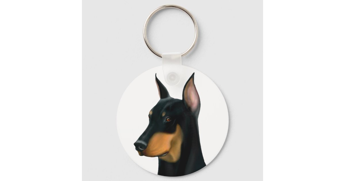 Doberman Pinscher Dog Keychain | Zazzle