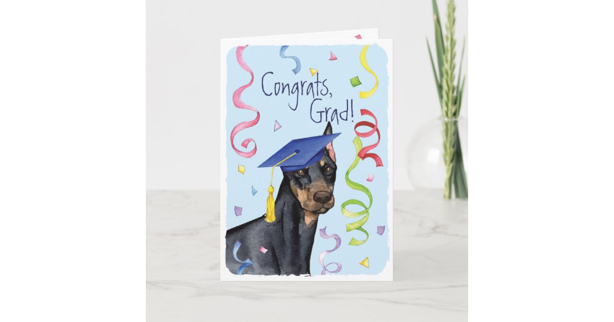Doberman Pinscher Graduate Card | Zazzle