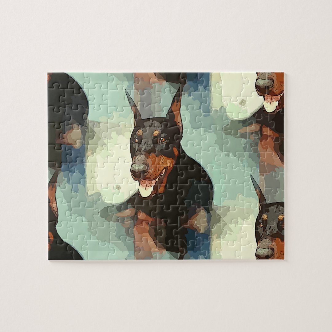 Doberman Pinscher Portrait Jigsaw Puzzle | Zazzle