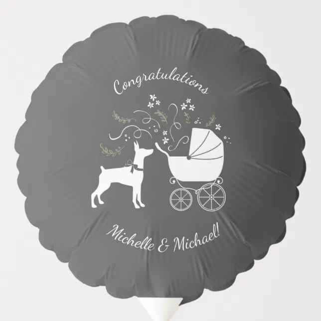 Dobermann Dog Baby Shower Puppy Dobie Pinscher Balloon | Zazzle