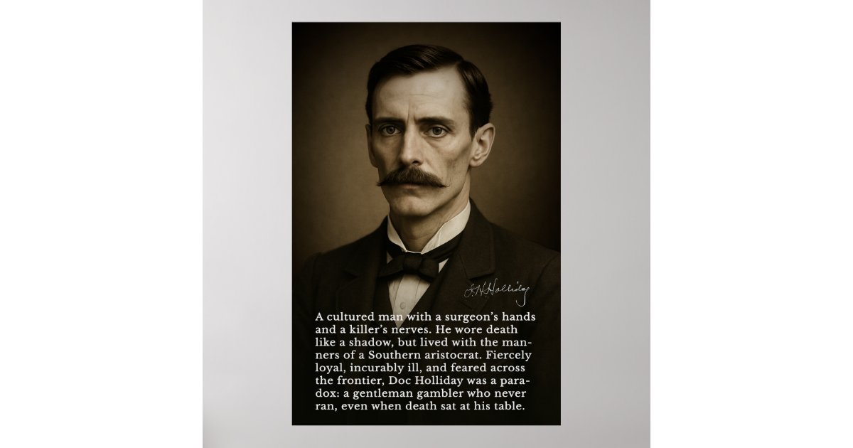 Doc Holliday – Gentleman, Gambler, Gunfighter Poster | Zazzle