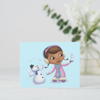 Doc McStuffins | Doc And Chilly Playing In Snow Postcard | Zazzle