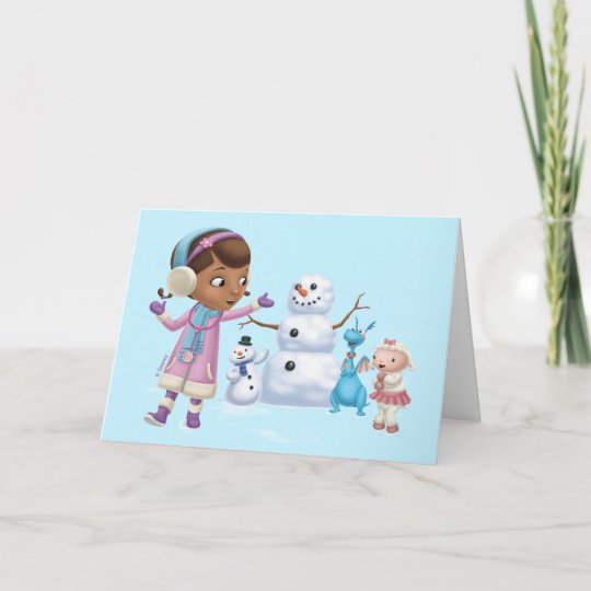 Doc McStuffins | Doc McStuffins Playing In Snow Holiday Card | Zazzle.com