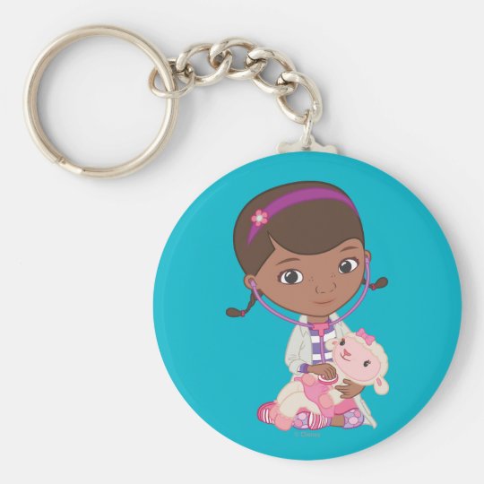 Doc McStuffins Holding Lambie Keychain | Zazzle.com