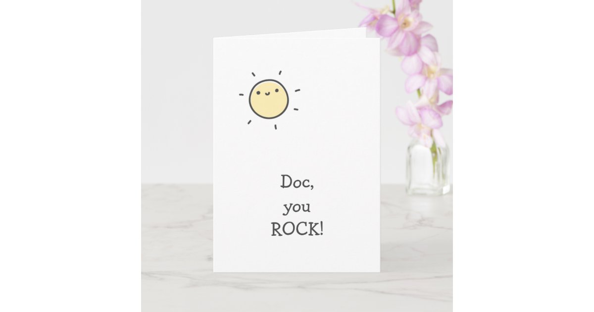 Doc, you ROCK! Oncologist Thank You Card | Zazzle