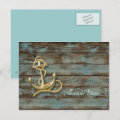 dock wood beach anchor nautical wedding thank you postcard | Zazzle
