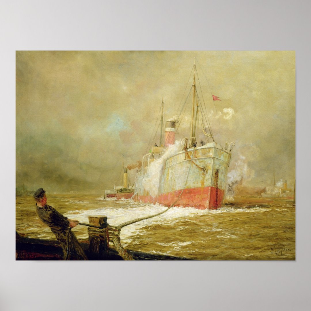 Docking a Cargo Ship Poster | Zazzle