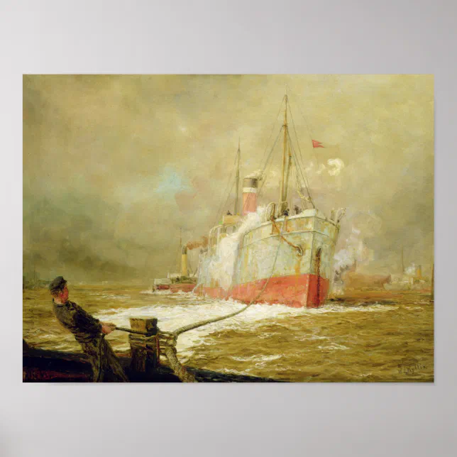 Docking a Cargo Ship Poster | Zazzle