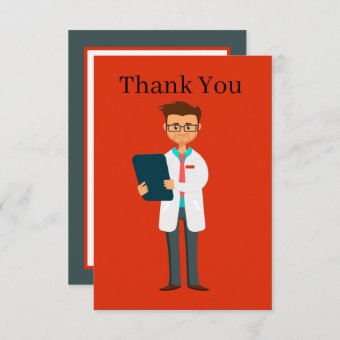 Doctor add text Thank You Card | Zazzle