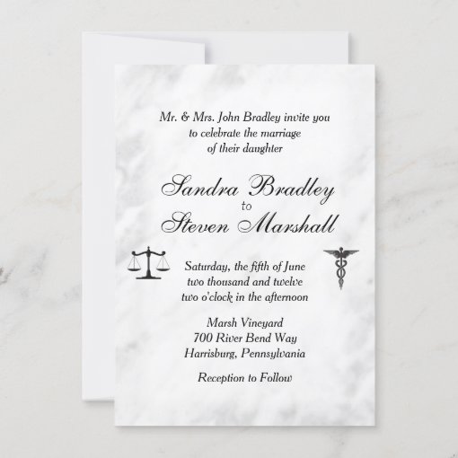 Doctor and Lawyer Wedding Invitation | Zazzle