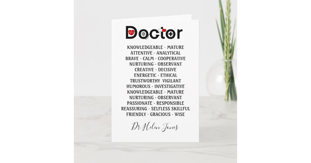 Doctor appreciation card | Zazzle