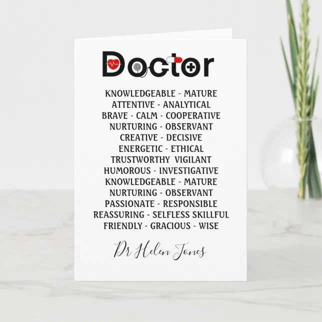Doctor appreciation card | Zazzle
