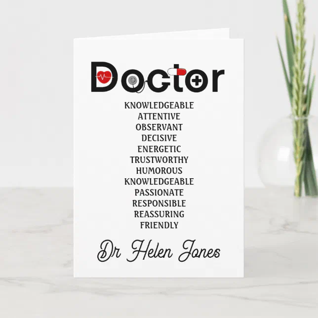 Doctor appreciation card | Zazzle