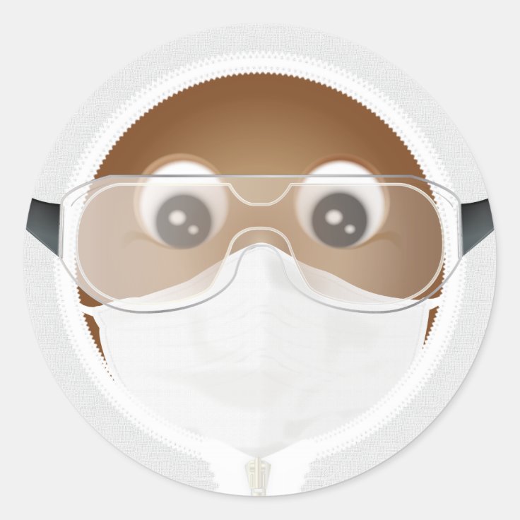 Doctor Emoji | African American Classic Round Sticker | Zazzle