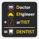 Doctor + Engineer + Artist = Dentist Dentistry Square Sticker | Zazzle