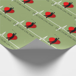 Doctor golf ekg line wrapping paper | Zazzle