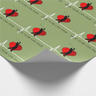 Doctor golf ekg line wrapping paper | Zazzle