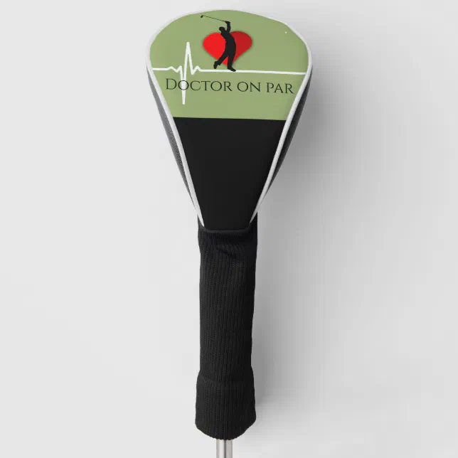 Doctor golfing ekg golf head cover | Zazzle