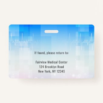 Doctor Hospital Medical Employee Photo ID Badge | Zazzle