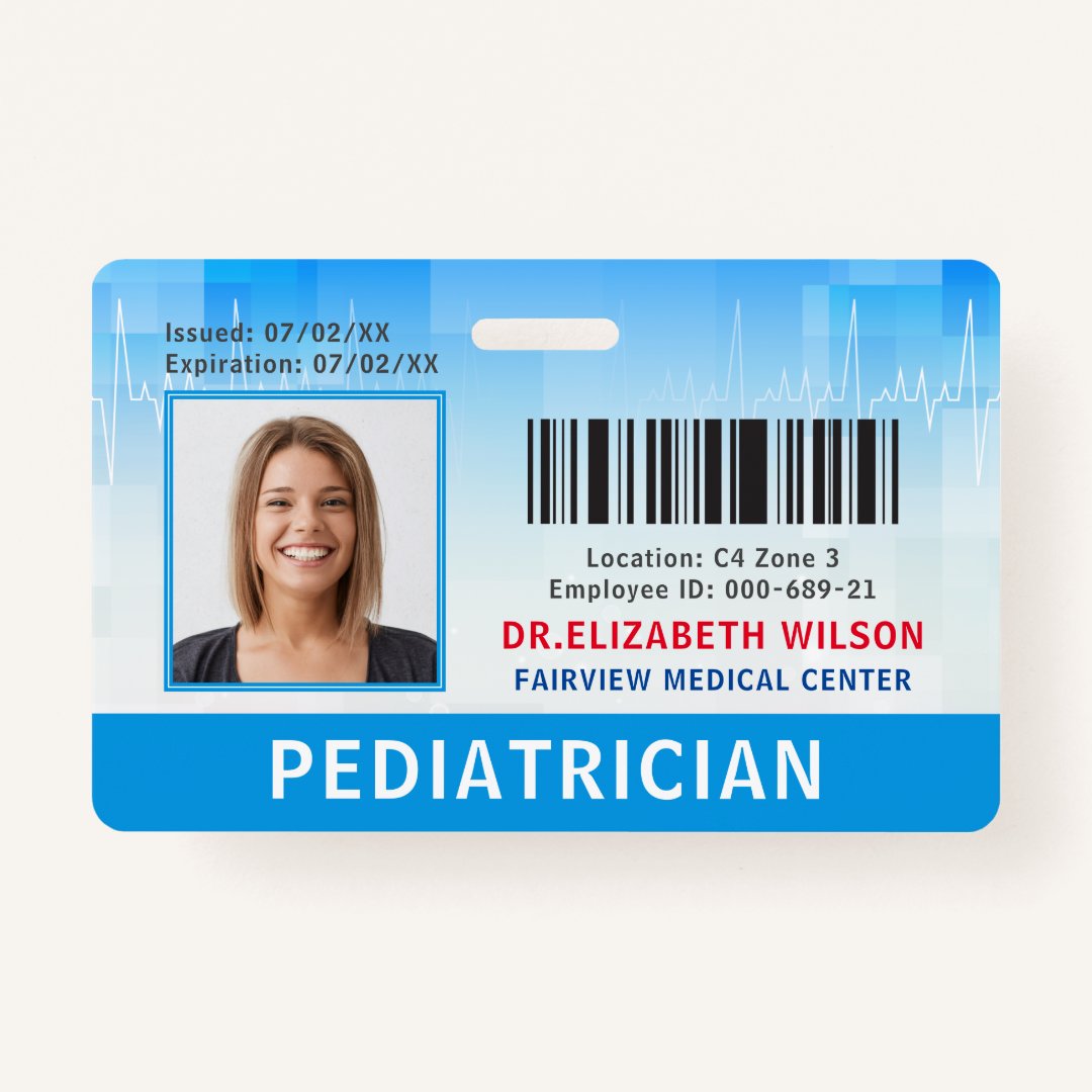 Doctor Hospital Medical Employee Photo ID Badge | Zazzle