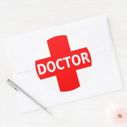 Doctor Logo Classic Round Sticker | Zazzle
