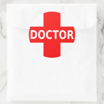 Doctor Logo Classic Round Sticker | Zazzle