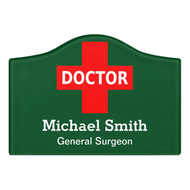 Doctor Logo Personalized Name Door Sign | Zazzle