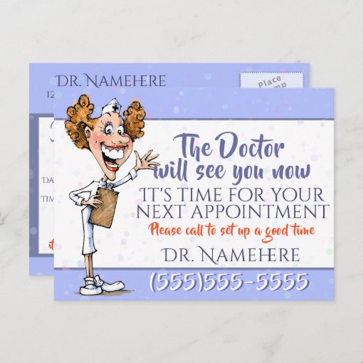 Doctor Medical Appointment Reminder Customizable Postcard | Zazzle