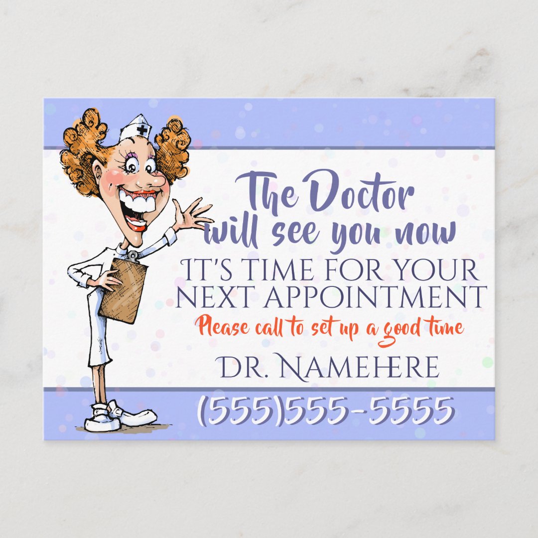 Doctor Medical Appointment Reminder Customizable Postcard | Zazzle