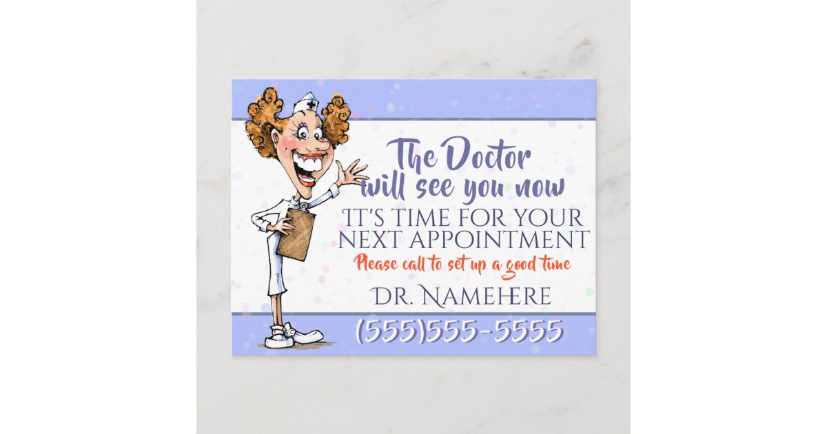 Doctor Medical Appointment Reminder Customizable Postcard | Zazzle