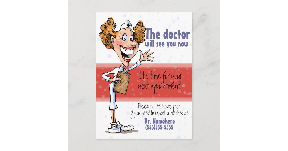 Doctor/Medical appointment reminder postcard | Zazzle