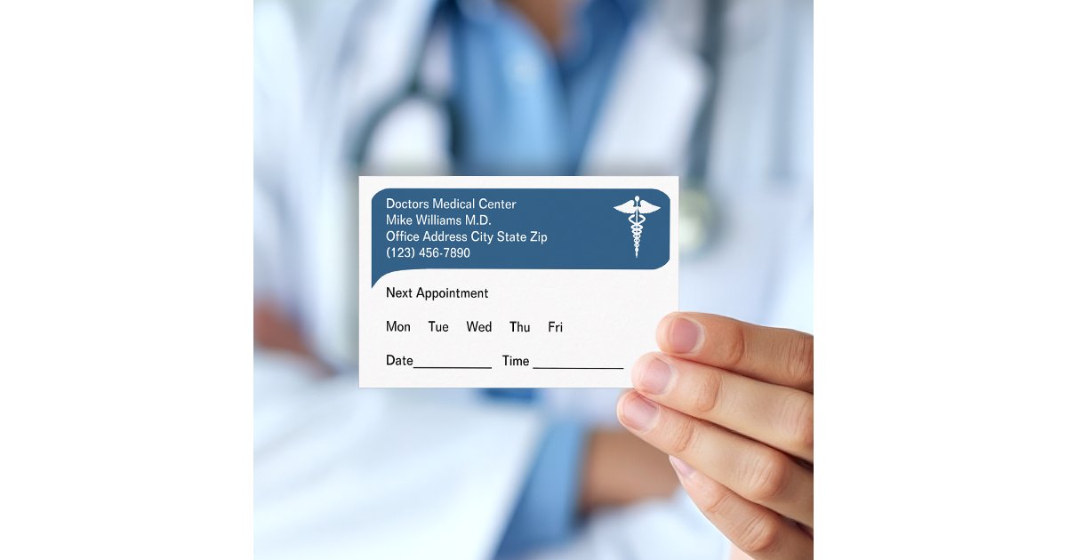 Doctor Medical Office Appointment Reminder Business Card | Zazzle