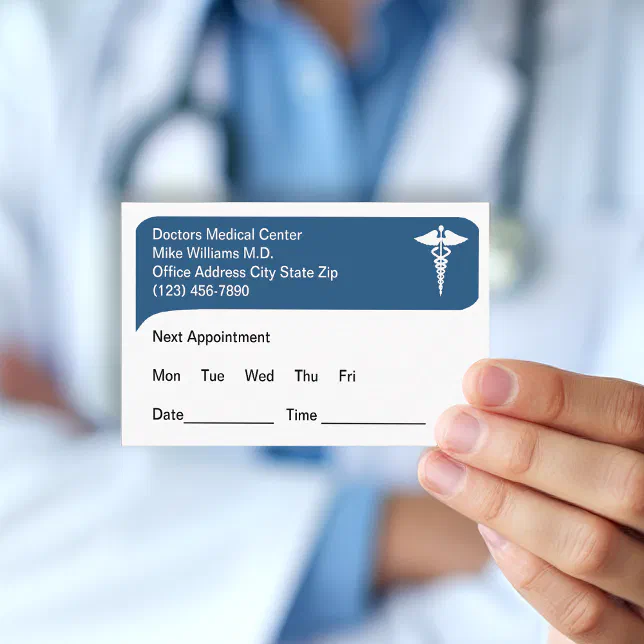 Doctor Medical Office Appointment Reminder Business Card | Zazzle