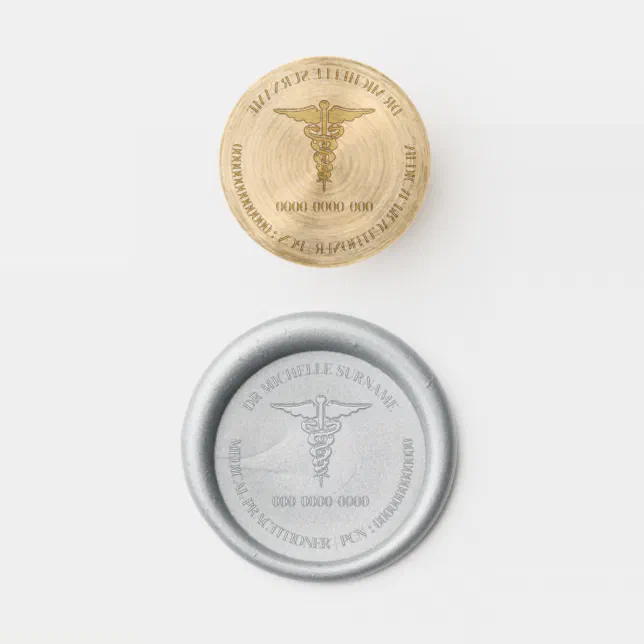 Doctor medical practitioner no caduceus symbol wax seal stamp | Zazzle