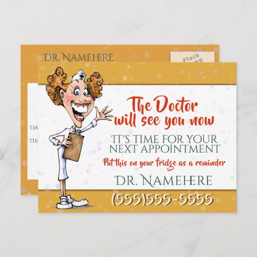 Doctor Medical Reminder Customizable Card gold | Zazzle