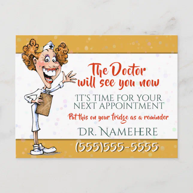 Doctor Medical Reminder Customizable Card gold | Zazzle