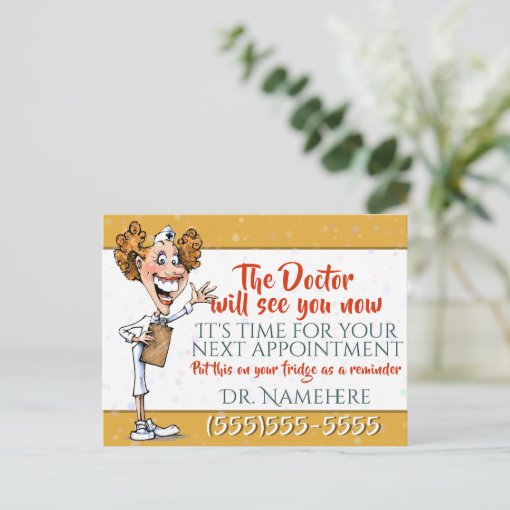Doctor Medical Reminder Customizable Card gold | Zazzle