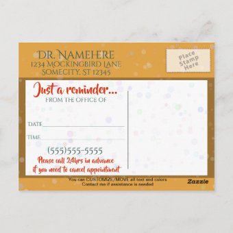 Doctor Medical Reminder Customizable Card gold | Zazzle