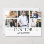 Doctor Name 6 Photo Graduation Announcement | Zazzle