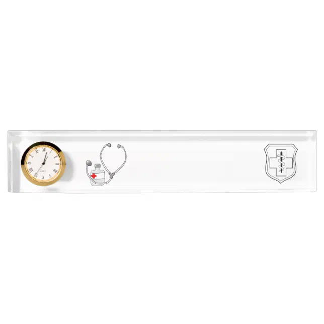 Doctor Nurse Medical Office Home Art Desk Name Plate | Zazzle