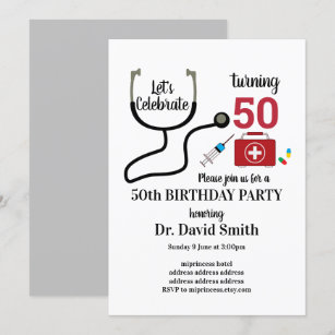 Paper & Party Supplies Doctor Birthday Party Invitation Doctor Party ...