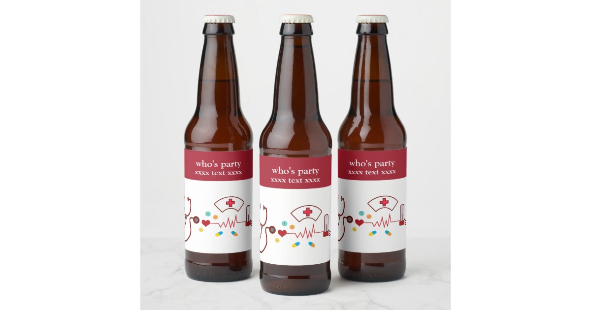 Doctor , Nursing, Medical, hospital Beer Bottle Label | Zazzle