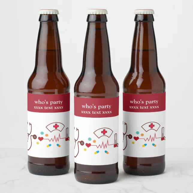 Doctor , Nursing, Medical, hospital Beer Bottle Label | Zazzle