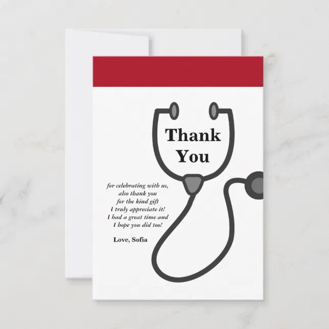 Doctor , Nursing, Medical thank you card | Zazzle