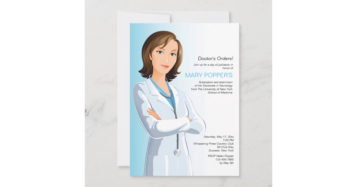 Doctor of Medicine (F) Graduation Invitation | Zazzle