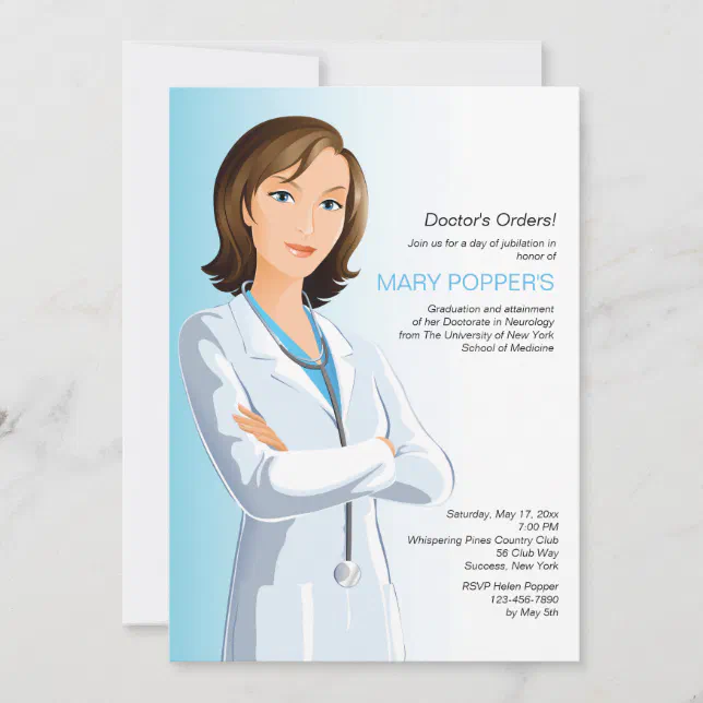 Doctor of Medicine (F) Graduation Invitation | Zazzle
